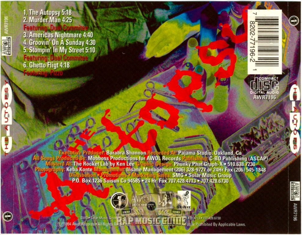 C-Bo - The Autopsy: 1st Press. CD | Rap Music Guide