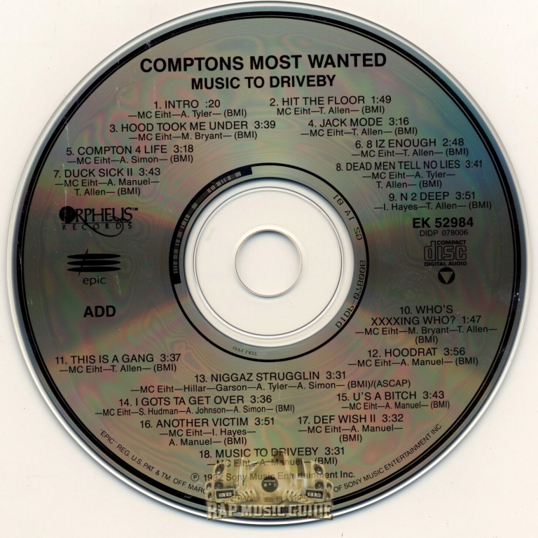 Comptons Most Wanted - Music To Driveby: 1st Press. CD | Rap Music Guide