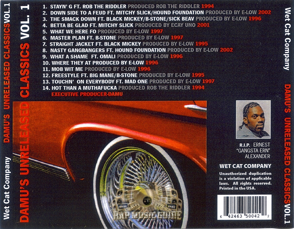 Damu - Damu's Unreleased Classics Vol. 1: 1st Press. CD | Rap Music Guide
