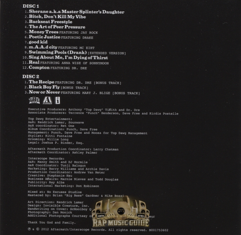 Kendrick Lamar - Good Kid, m.A.A.d City (Deluxe Edition): 2nd Press. CD ...