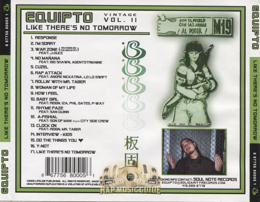 Equipto - Vintage Vol. II: Like There's No Tomorrow: CD | Rap Music Guide
