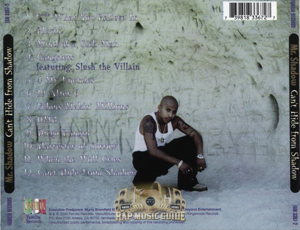 Mr. Shadow - Can't Hide From The Shadow: CD | Rap Music Guide