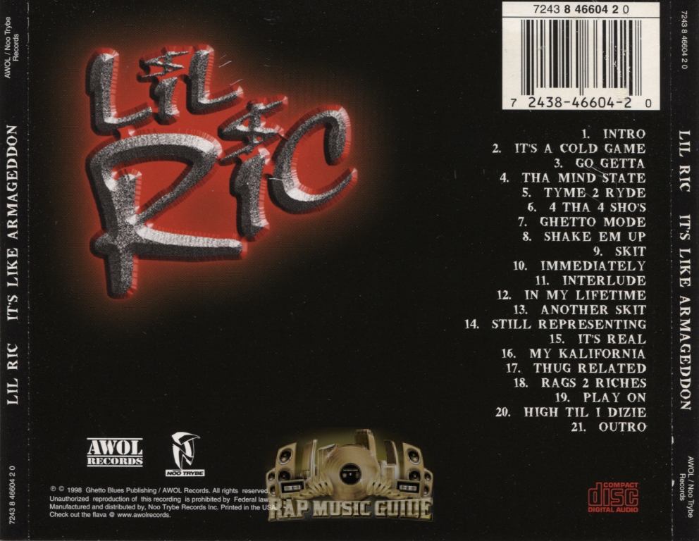 Lil Ric - It's Like Armageddon: 1st Press. CD | Rap Music Guide