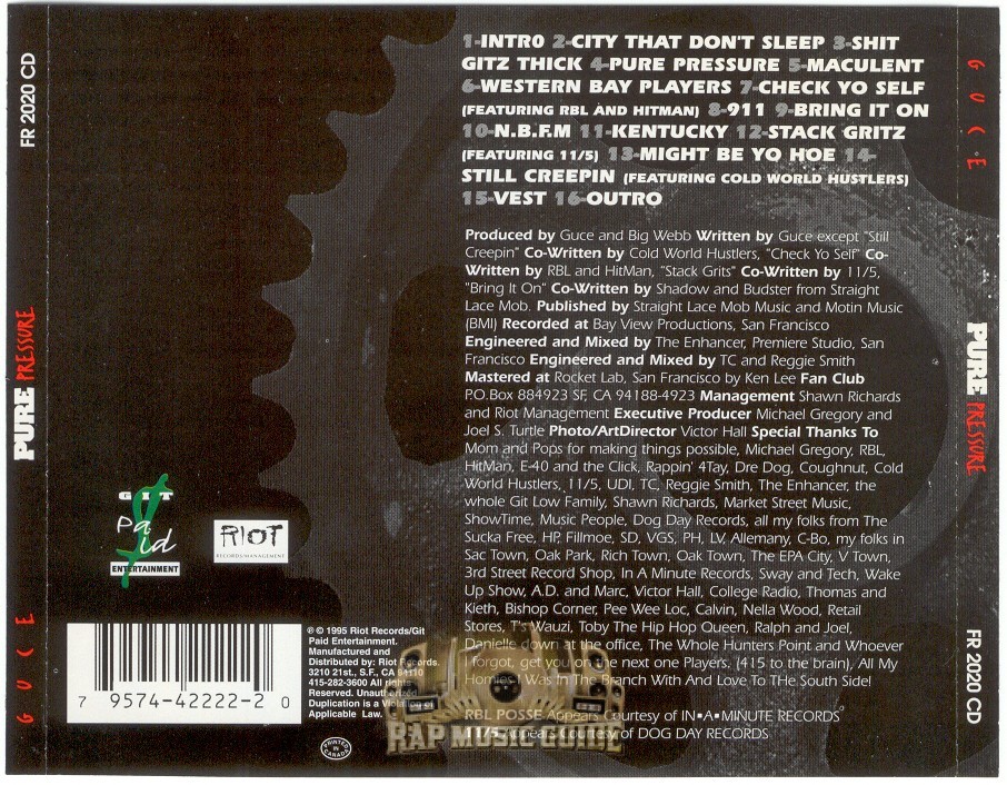 Guce - Pure Pressure: CD | Rap Music Guide