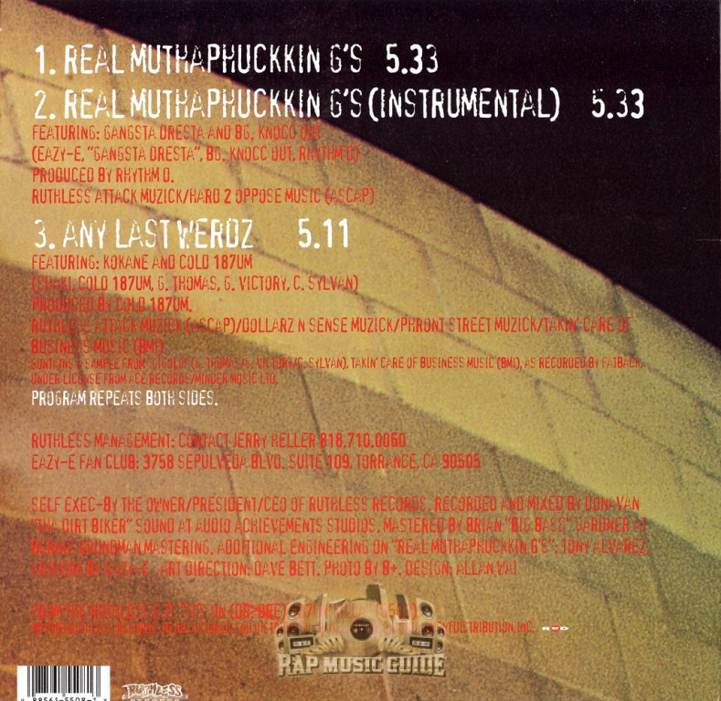 Eazy-E - Real Muthaphuckkin G's: Record | Rap Music Guide