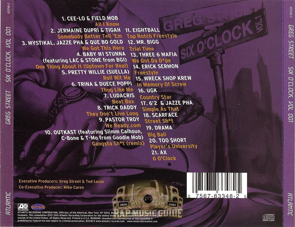 Greg Street - Six O'Clock Vol. 001: 1st Press. CD | Rap Music Guide