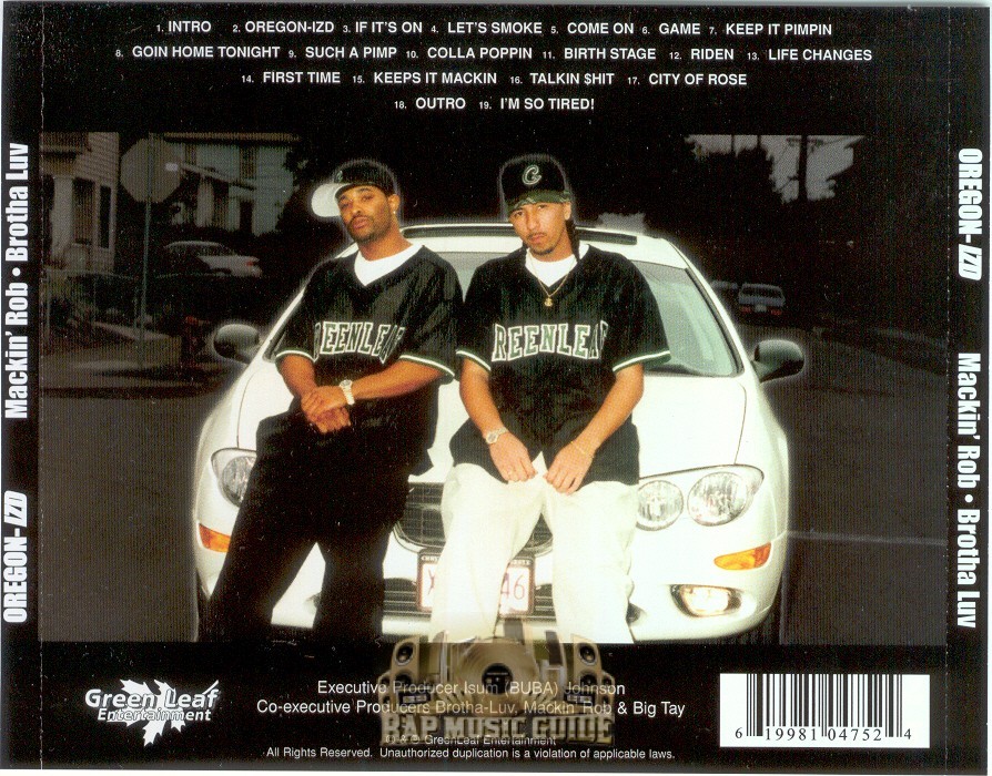 Mackin Rob & Brotha Luv - Oregon-izd: CD | Rap Music Guide
