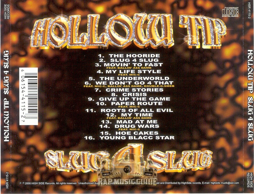 Hollow Tip - Slug 4 Slug: CD | Rap Music Guide