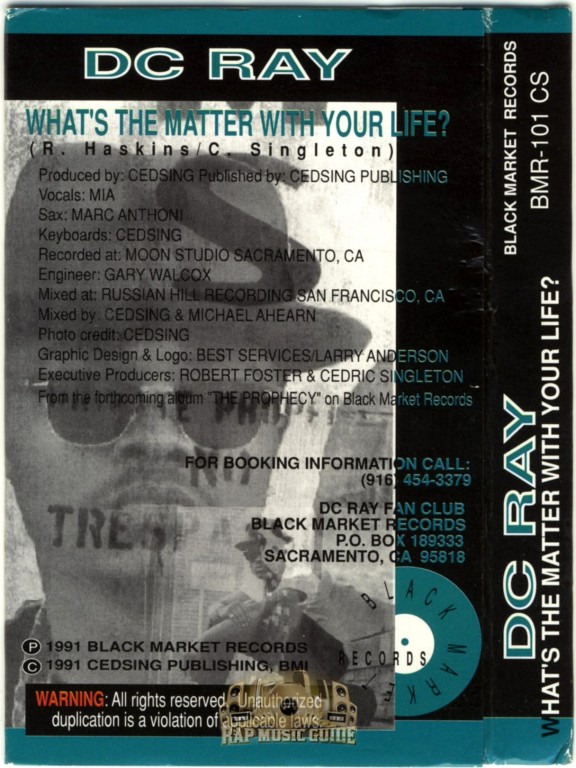 DC Ray - What's the Matter with Your Life?: Single. Cassette Tape | Rap ...